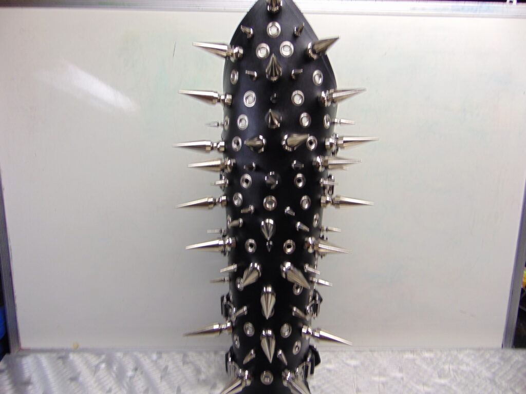 LEATHER SPIKED SHIN GUARD