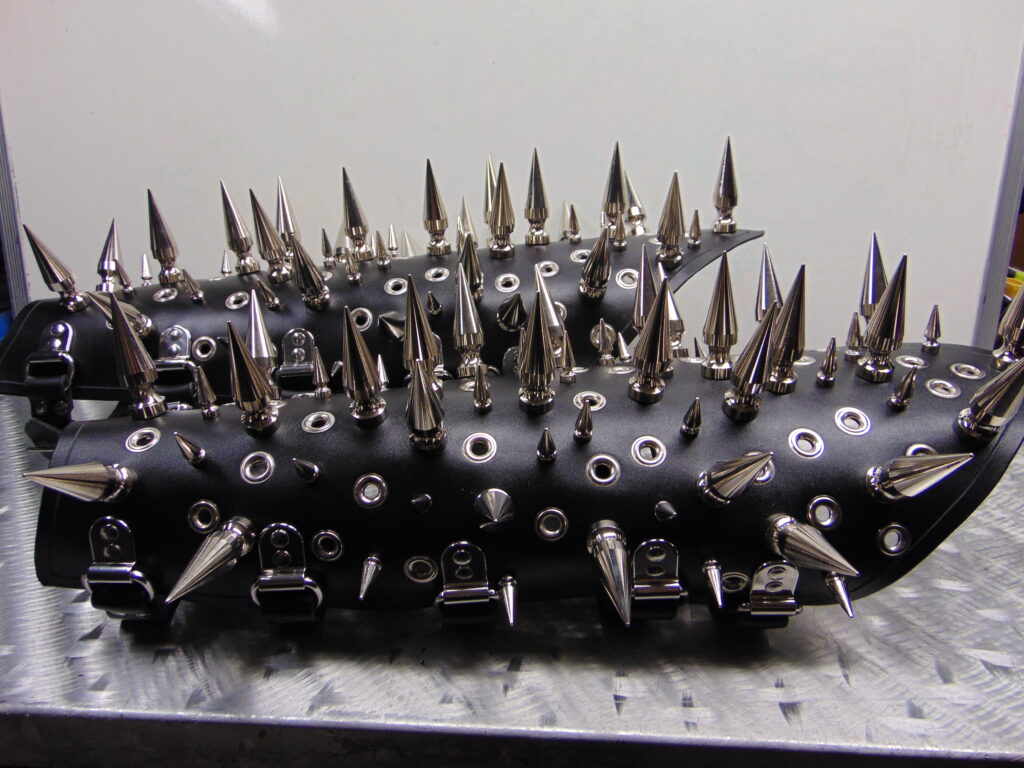 LEATHER SPIKED SHIN GUARD