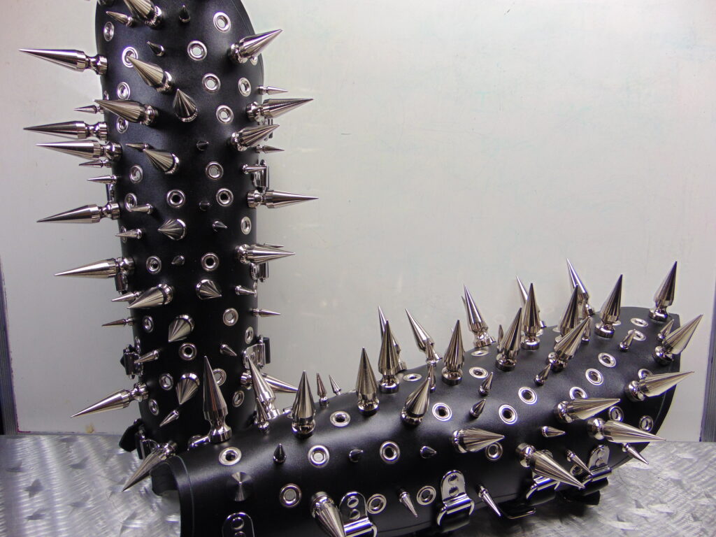 LEATHER SPIKED SHIN GUARD