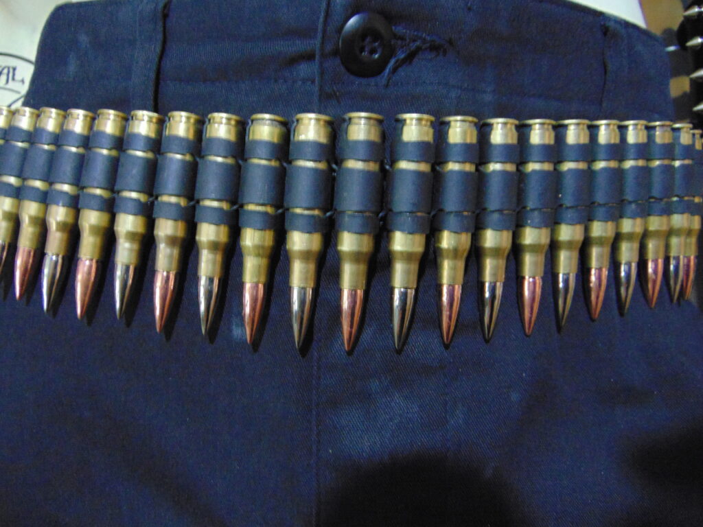 M60 Bullet Belt- Brass Shells Mix Tips Black Link(SLAM METAL)020