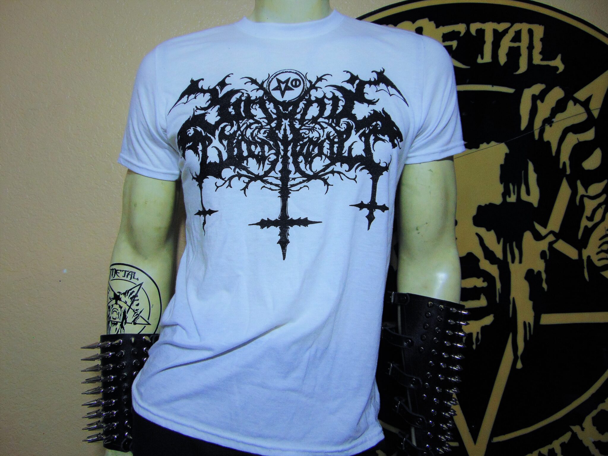 SATANIC WARMASTER... Logo (white) T-Shirt (black metal) Finland 06 ...